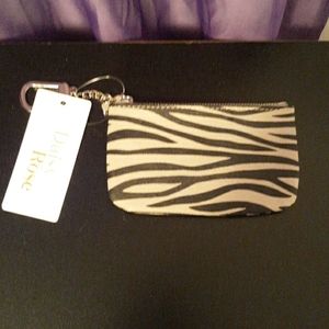 Daisy Rose | Bags | New Daisy Rose Grey Zebra Coin Purse Vegan Leather ...